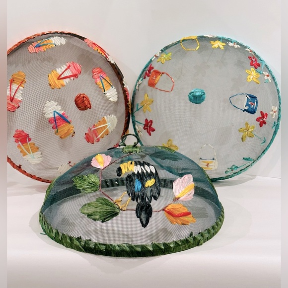 Dining | Vtg 6s Large Round Mesh Food Cover Picnic Party Fly Mosquito ...